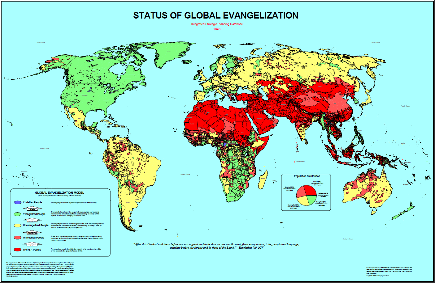 Status of Global Evangelization Map – 1996 – Christians in GIS
